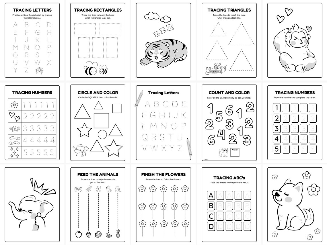 KDP Kids Coloring and Tracing Activity Book With Animals ⋆ Canva ...