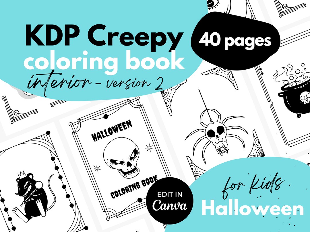 KDP Interior Coloring Pages ⋆ Halloween V2 ⋆ Canva Template ⋆ 8.5x11 - Etsy