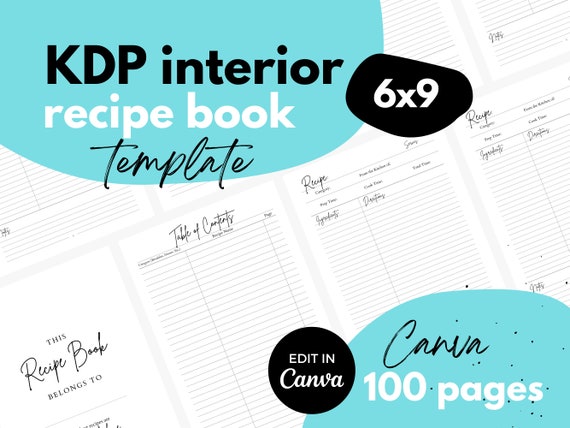 KDP Recipe Book Interior Canva Template 6x9 - Etsy