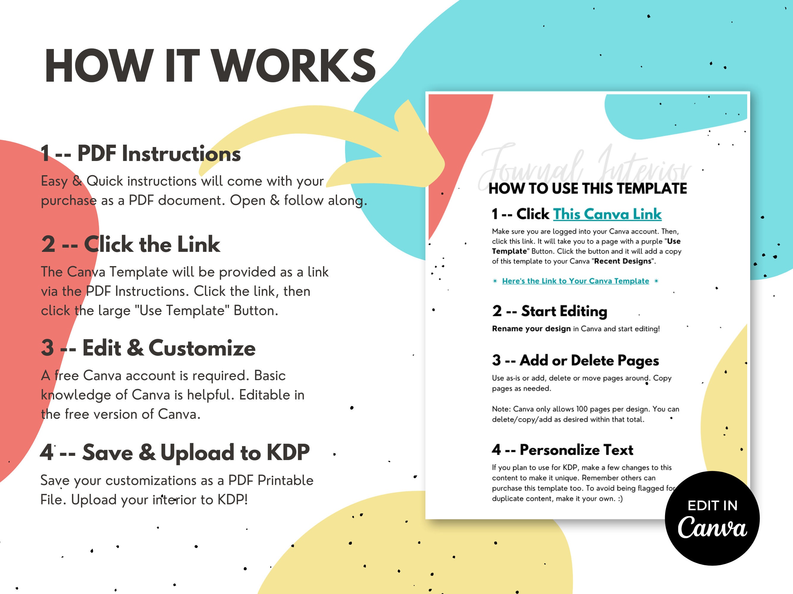 Kdp Lined Journal Interior тлж Canva Template тлж 6x9 Etsy