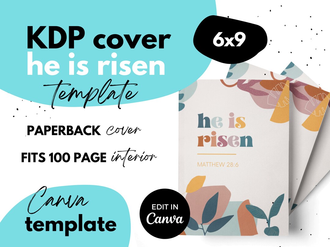 KDP Cover ⋆ He is Risen ⋆ Canva Template ⋆ 6x9 - Etsy