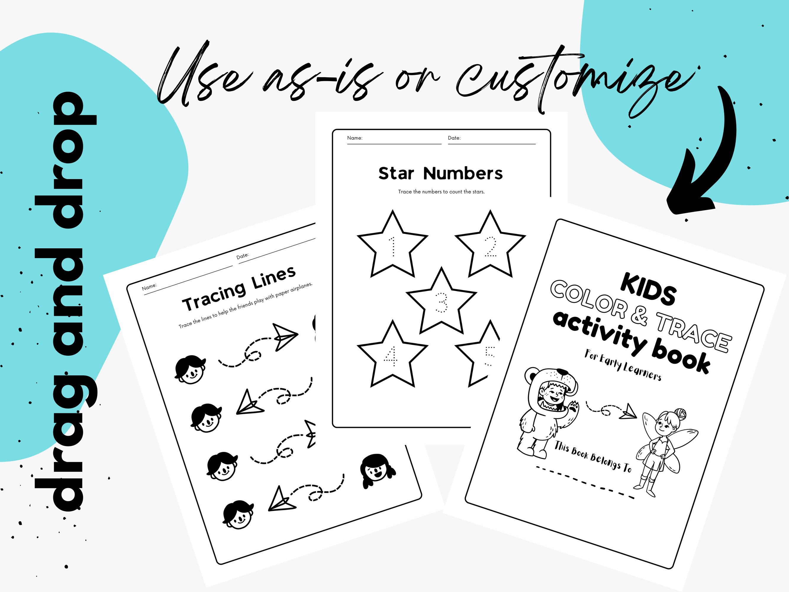 KDP Kids Interior ⋆ Coloring & Tracing ⋆ Canva Template ⋆ 8.5x11 - Etsy