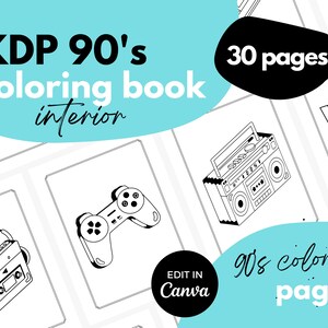 KDP Coloring Interior ⋆ 90s Vibes ⋆ Canva Template ⋆ 8.5x11 - Etsy