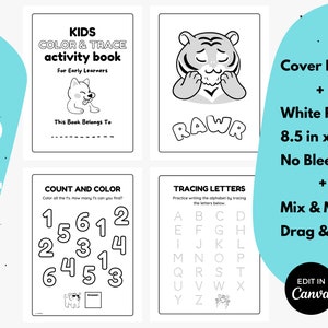 KDP Kids Coloring and Tracing Activity Book With Animals ⋆ Canva ...