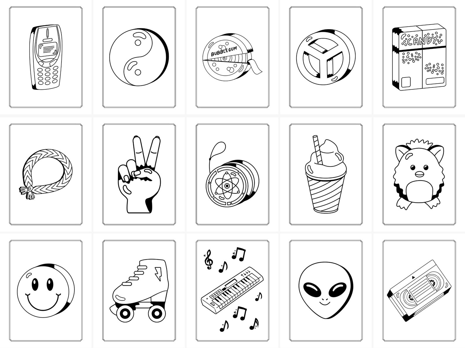 KDP Coloring Interior ⋆ 90s Vibes ⋆ Canva Template ⋆ 8.5x11 - Etsy