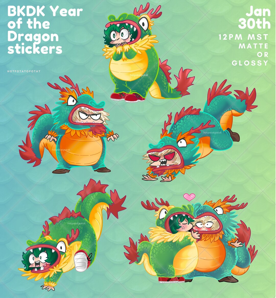 Year of the Dragon BKDK Stickers - Etsy Australia