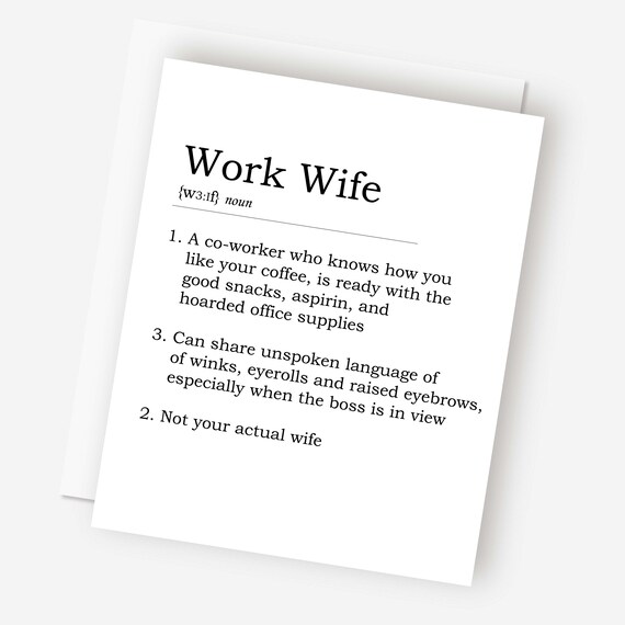 Work Wife Card Instant Download Print and Cut - Etsy