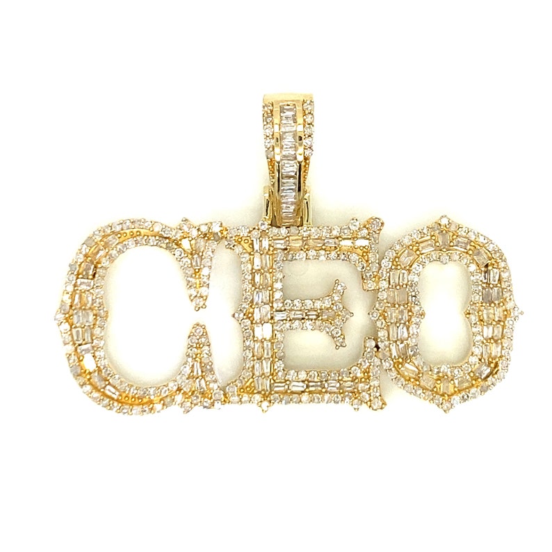 CEO Yellow Gold Diamond Pendant for Young Ceo's - Etsy