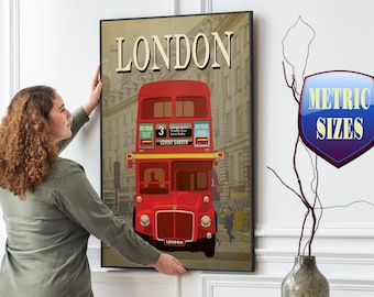 London Routemaster, Travel Poster Print, Vintage London Poster. - Etsy UK