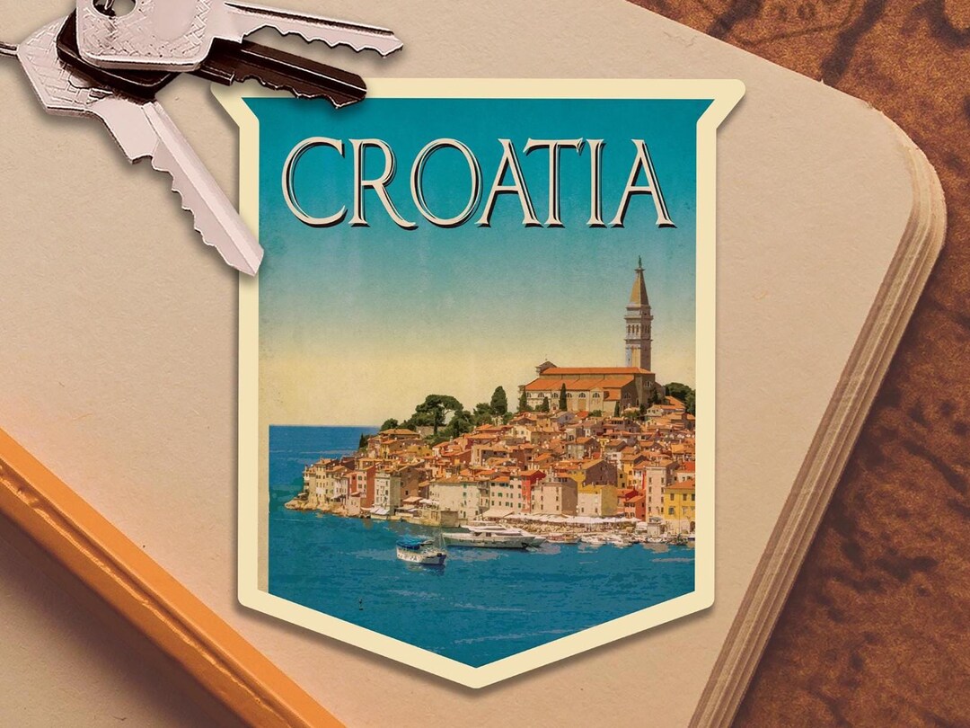 Croatia Travel Sticker: Vintage-style Luggage Decal - Etsy