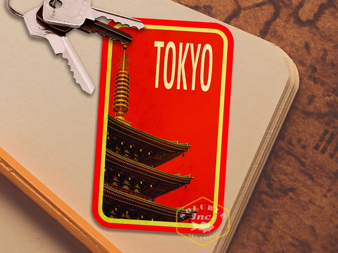 Tokyo Japan Travel Sticker, Vintage Style Decal for Suitcase, Luggage ...