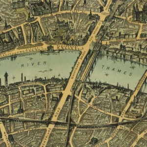 London Vintage Map, Digital Download, Antique Style, Wall Art, Travel ...