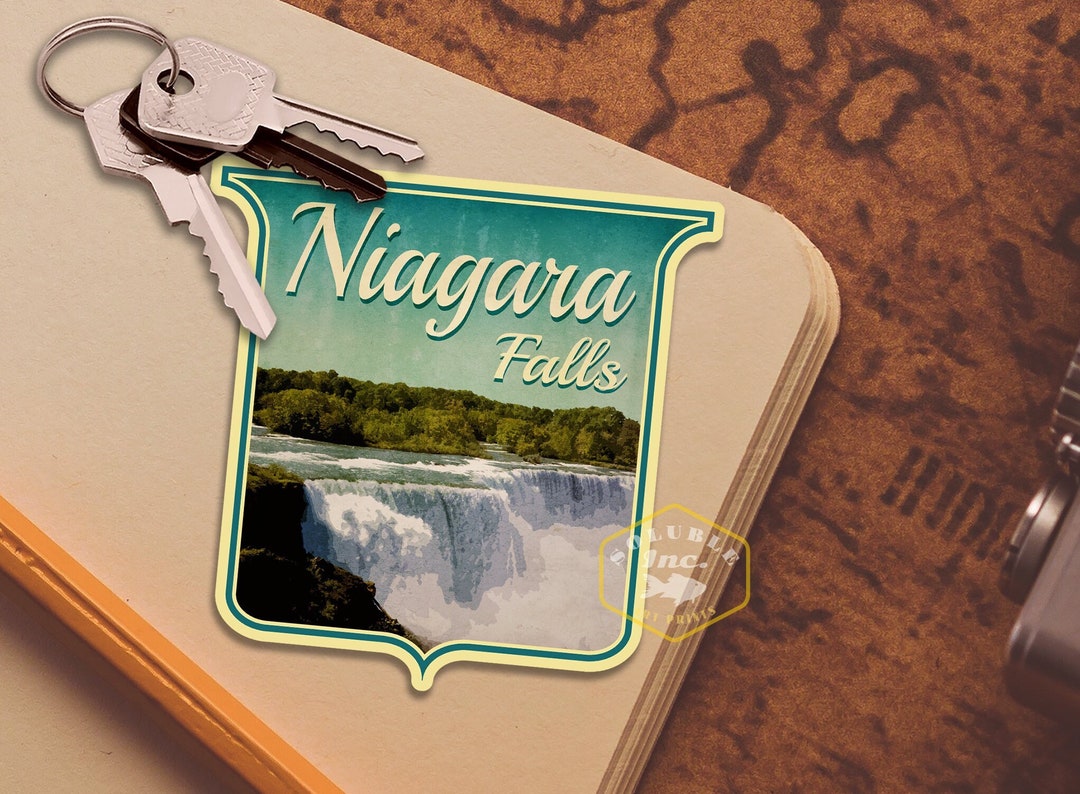 Niagara Falls Travel Sticker, Vintage Style Decal for Suitcase, Luggage ...