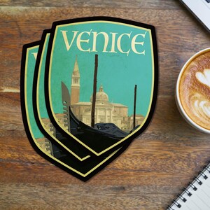 Venice Italy Travel Sticker: Vintage-style Luggage Decal - Etsy