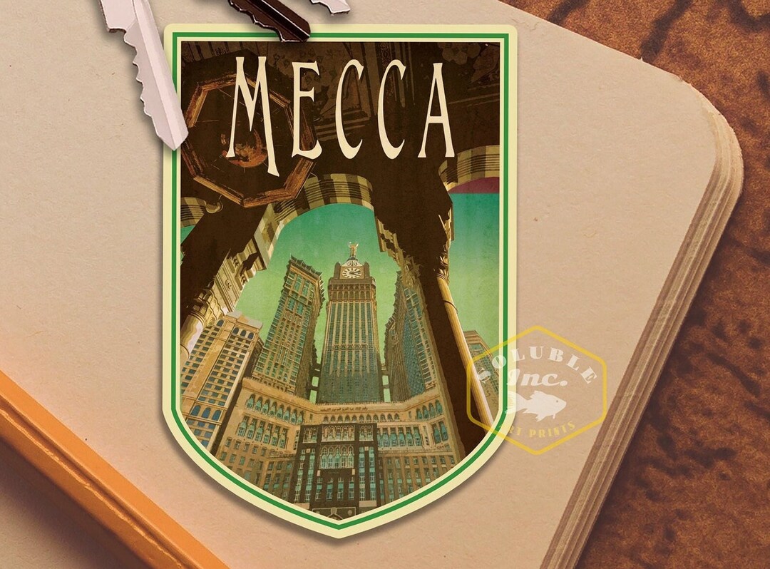 Mecca Saudi Arabia Vintage Travel Sticker: Luggage Decal - Etsy