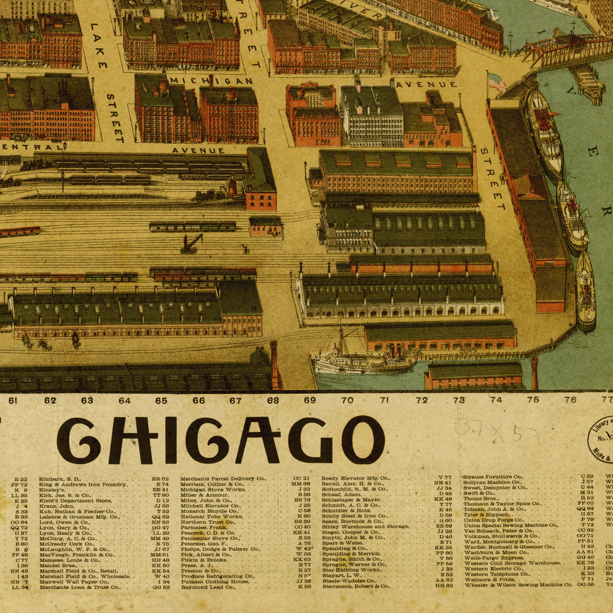 Chicago Vintage Map Digital Download Vintage Poster Chicago - Etsy