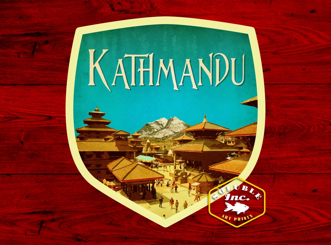 Kathmandu Nepal Travel Sticker Vintage Style Decal for - Etsy