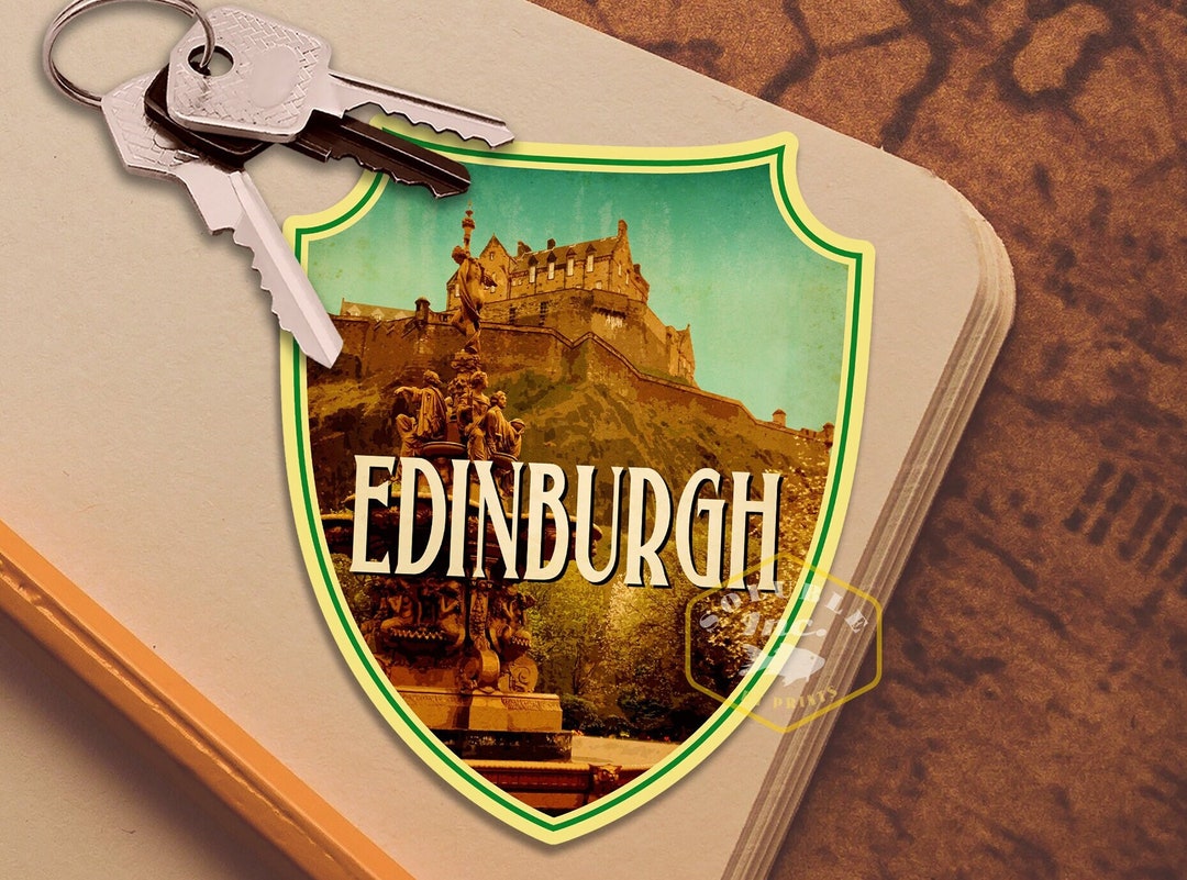 Edinburgh Scotland Travel Sticker: Vintage Suitcase Decal - Etsy