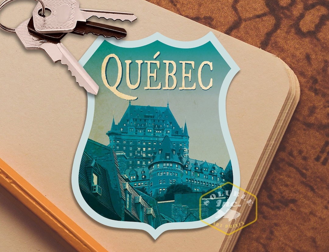 Québec Travel Sticker, Vintage Style Decal for Suitcase, Luggage ...