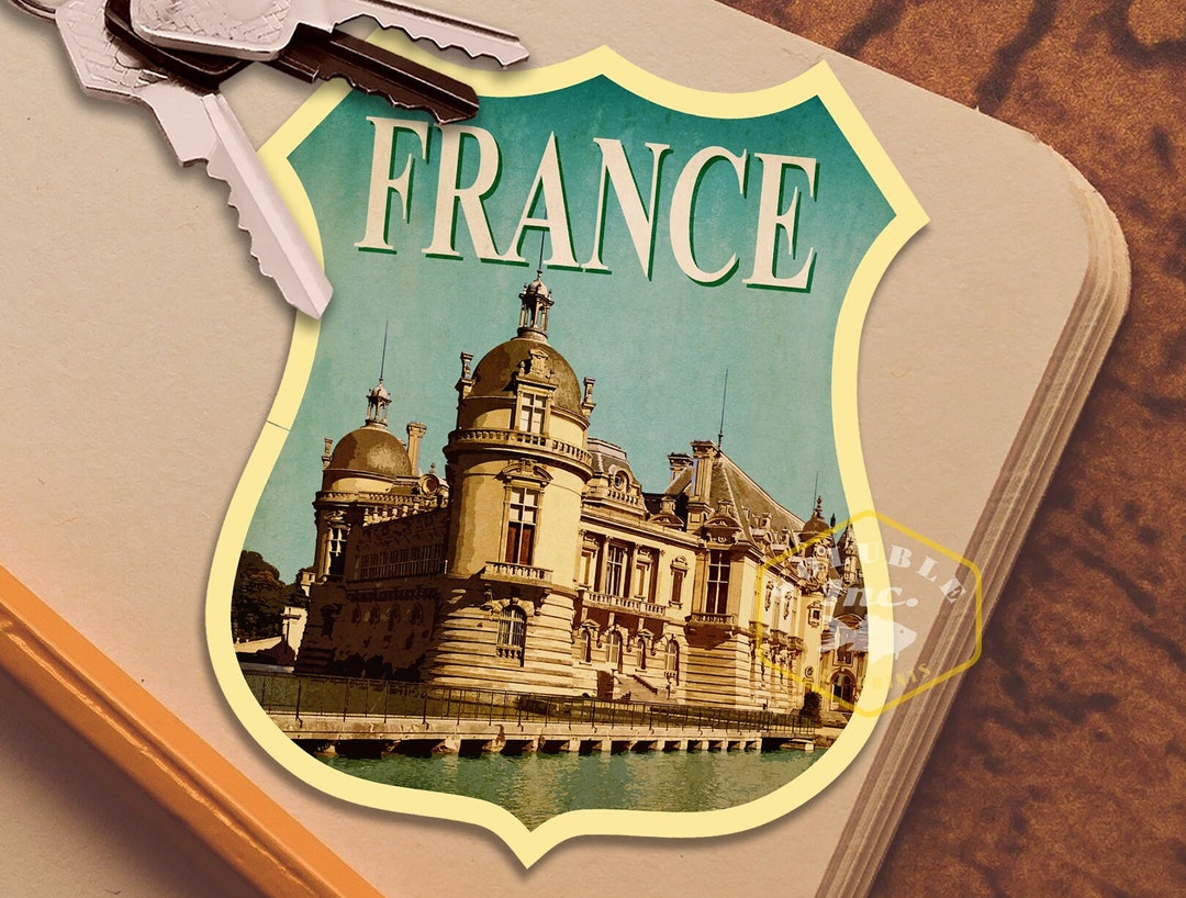 France Travel Sticker, Vintage Style Decal for Suitcase, Luggage ...