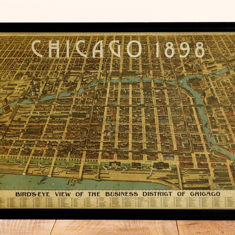 Vintage Plan of Chicago - Etsy UK
