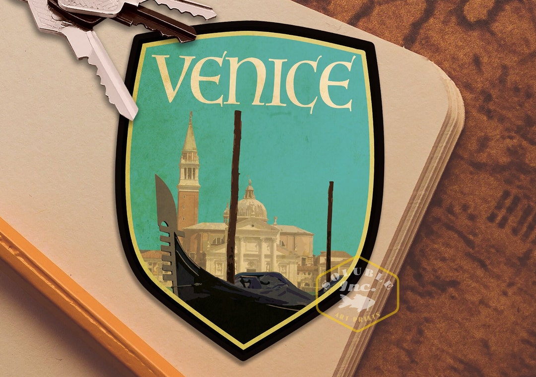 Venice Italy Travel Sticker: Vintage-style Luggage Decal - Etsy