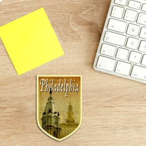Philadelphia Travel Sticker, Vintage Style Decal for Suitcase, Luggage ...