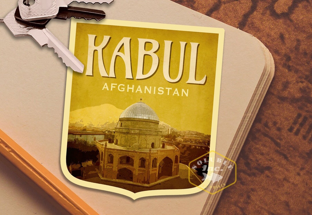 Kabul Travel Sticker, Vintage Style Decal for Suitcase, Luggage, Laptop ...
