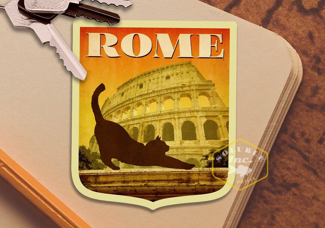 Rome Italy Travel Sticker, Vintage-style Travel Gift, Decals for ...