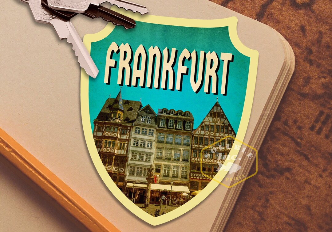 Frankfurt Germany Travel Sticker: Vintage-style Luggage Decal - Etsy
