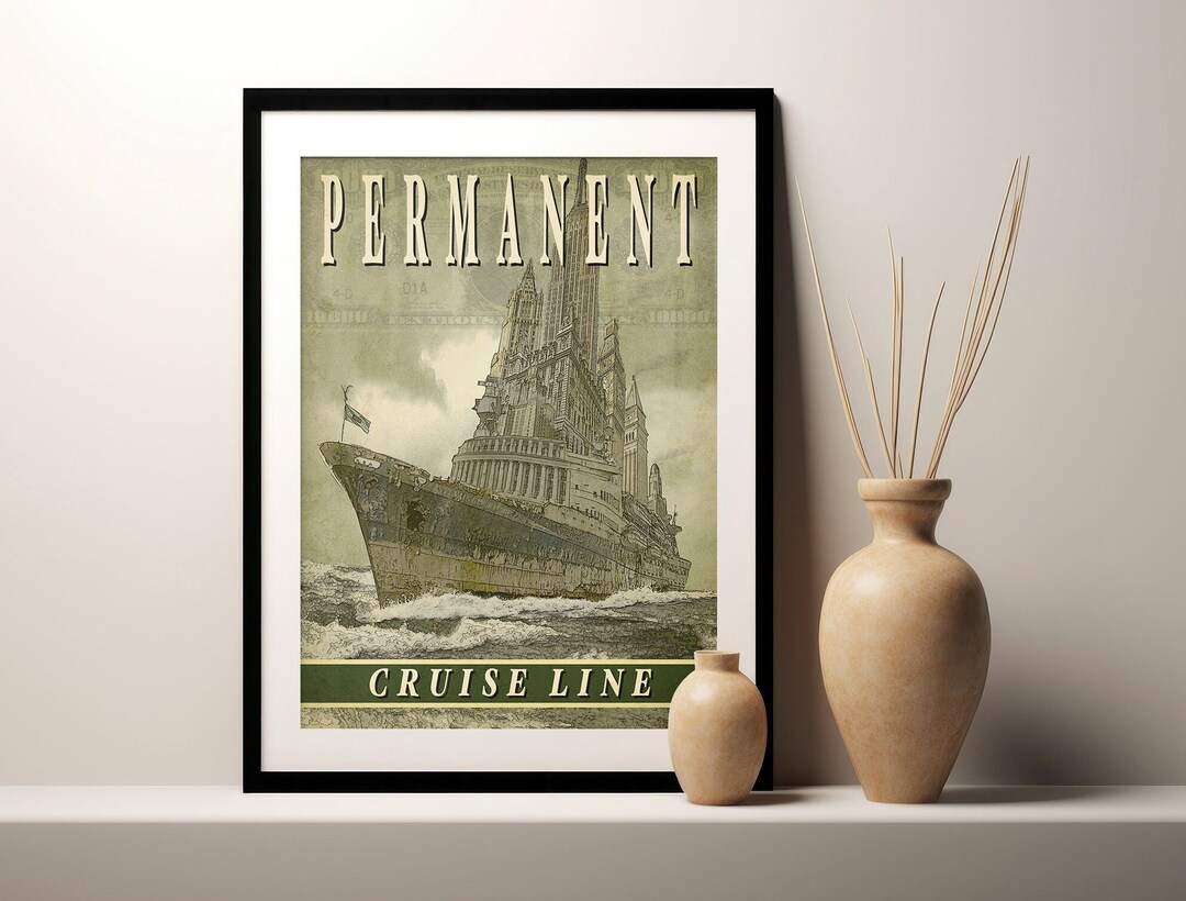Permanent Cruise Line Art Print, Vintage-style Travel Poster, Travel ...