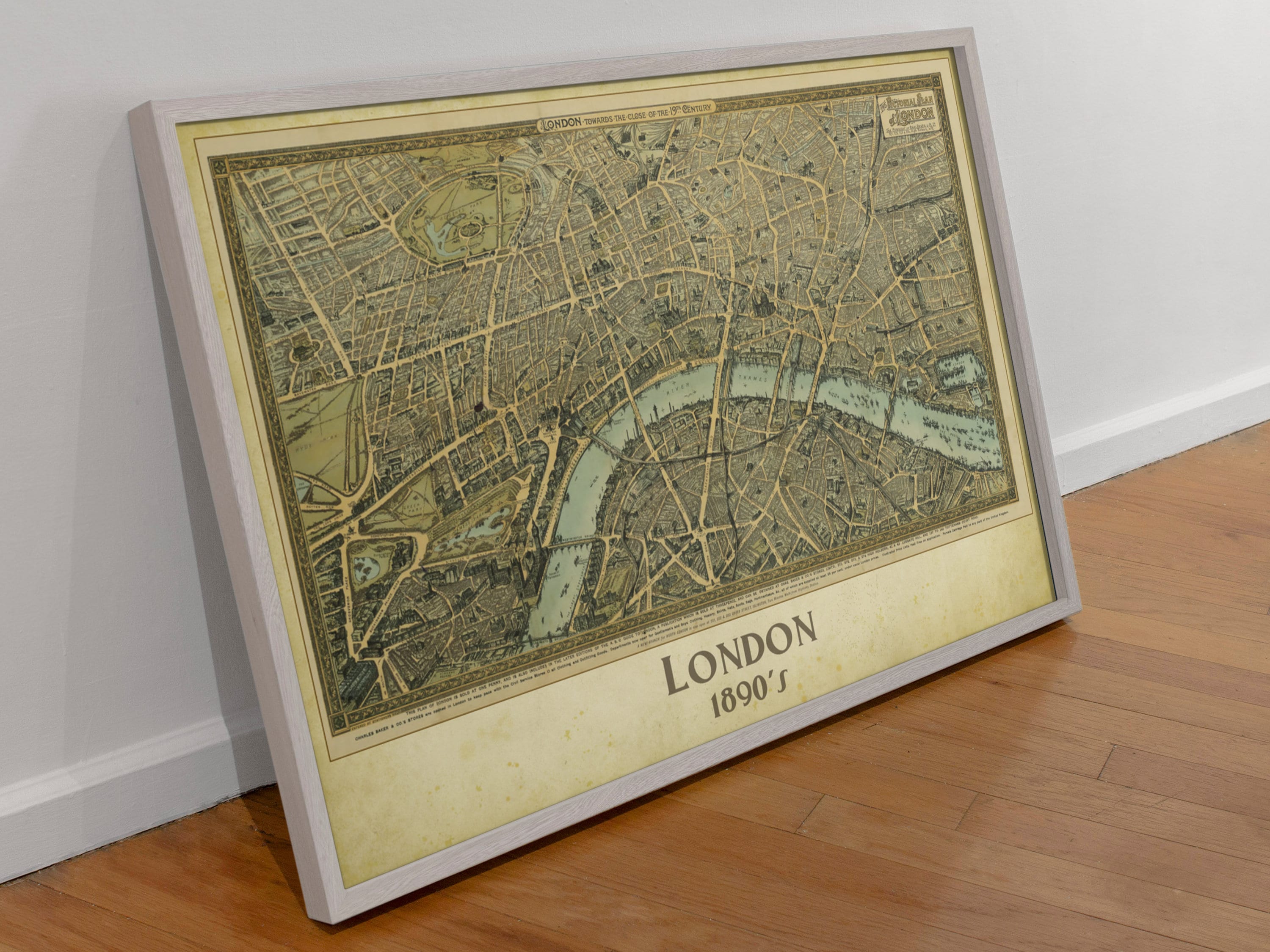 London Vintage Map Digital Download Antique Style Wall Art - Etsy