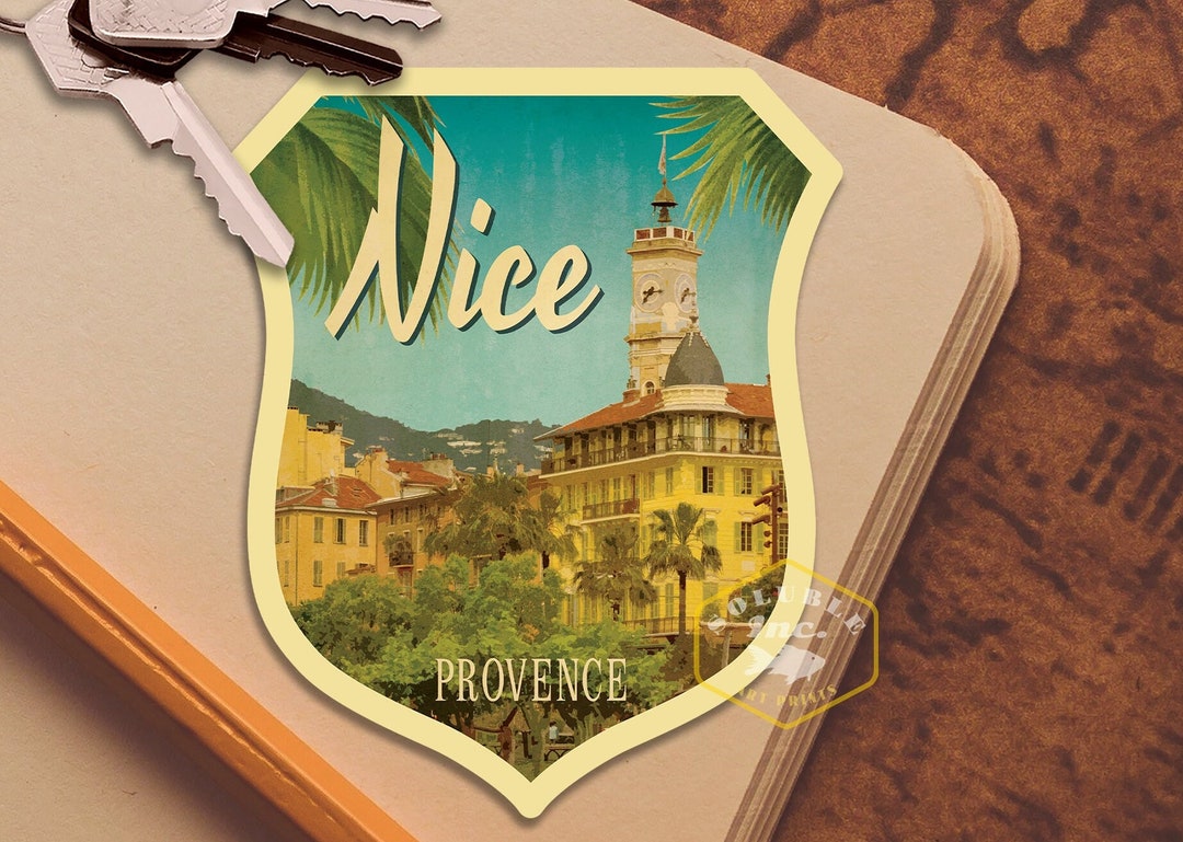 Nice, France Travel Sticker, Vintage-style Travel Gift, Decals for ...