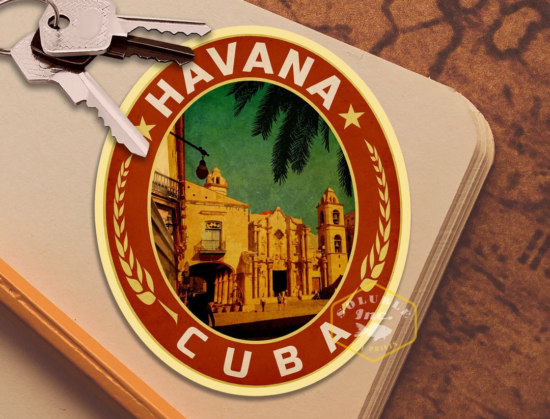 Havana Travel Sticker, Vintage Style Decal for Suitcase, Luggage ...