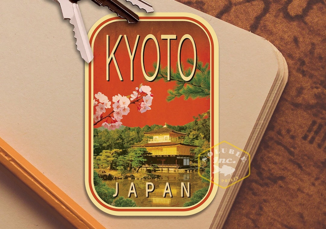 Kyoto Japan Travel Sticker, Vintage Style Decal for Suitcase, Luggage ...