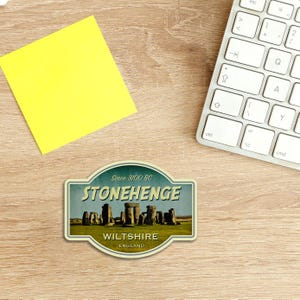 Stonehenge England Travel Sticker: Vintage Suitcase Decal - Etsy
