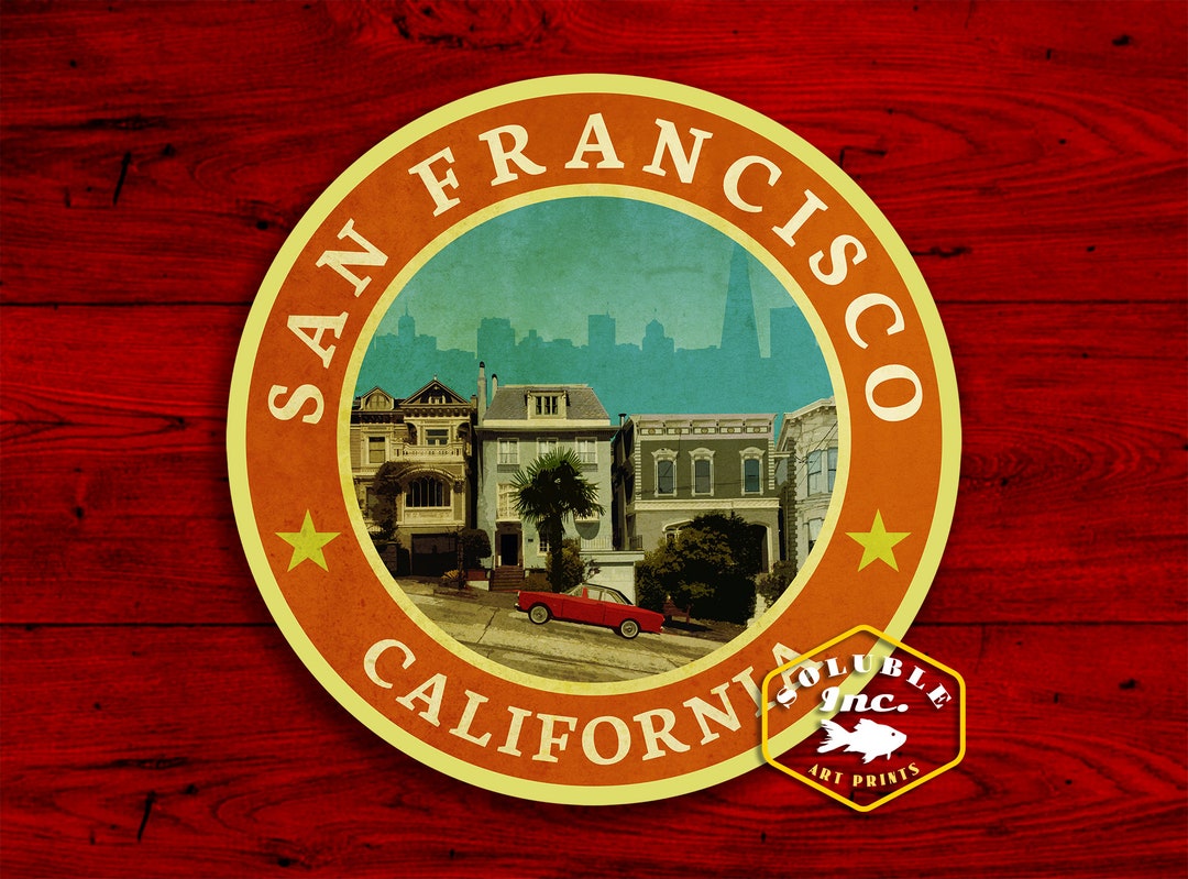 San Francisco Travel Sticker Vintage Style Decal for - Etsy
