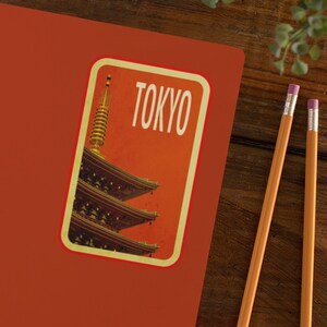Tokyo Japan Travel Sticker, Vintage Style Decal for Suitcase, Luggage ...
