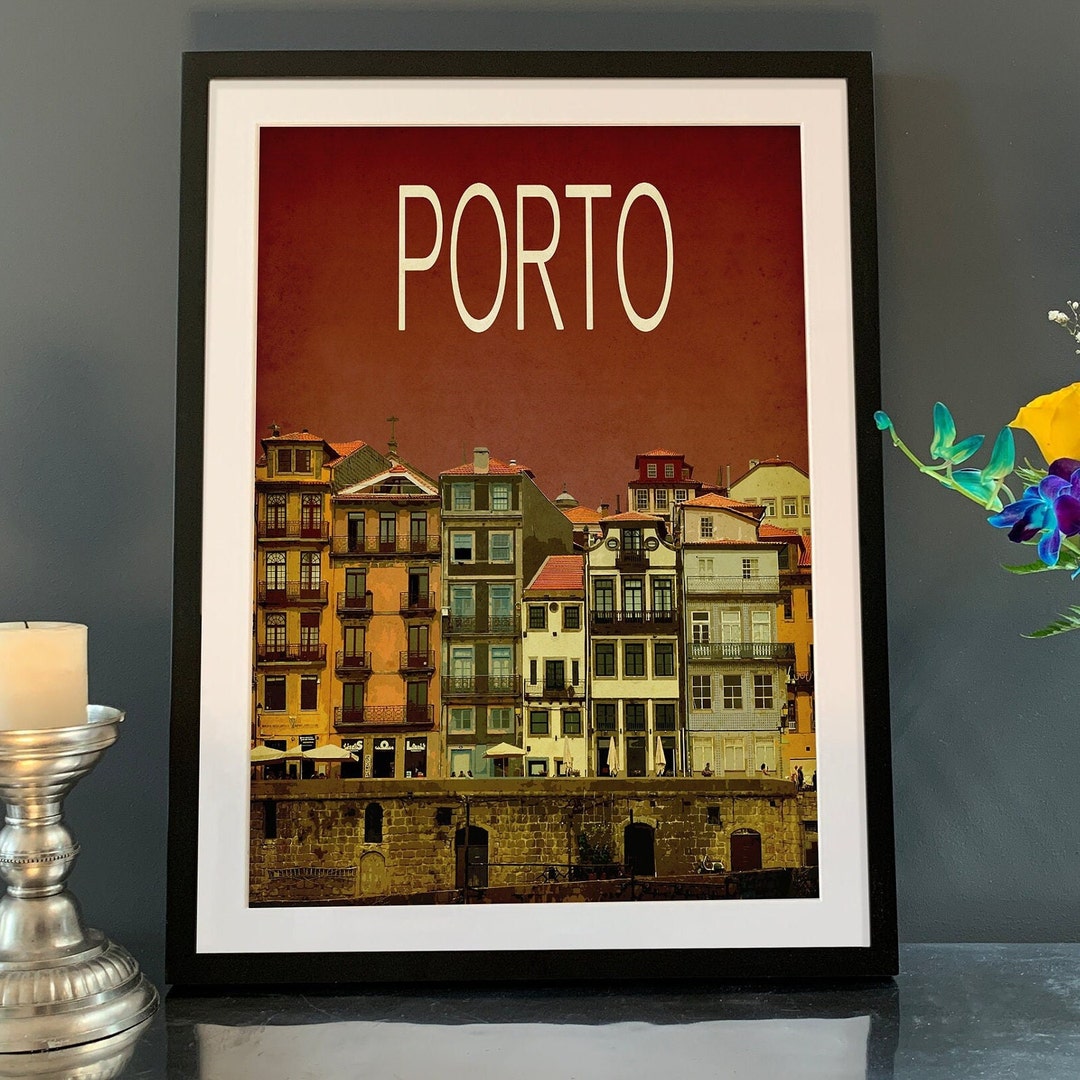 Porto Art Print Vintage Travel Poster Minimalist Wall Art - Etsy