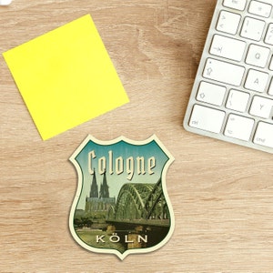 Cologne Germany Travel Sticker, Vintage Style Decal for Suitcase ...
