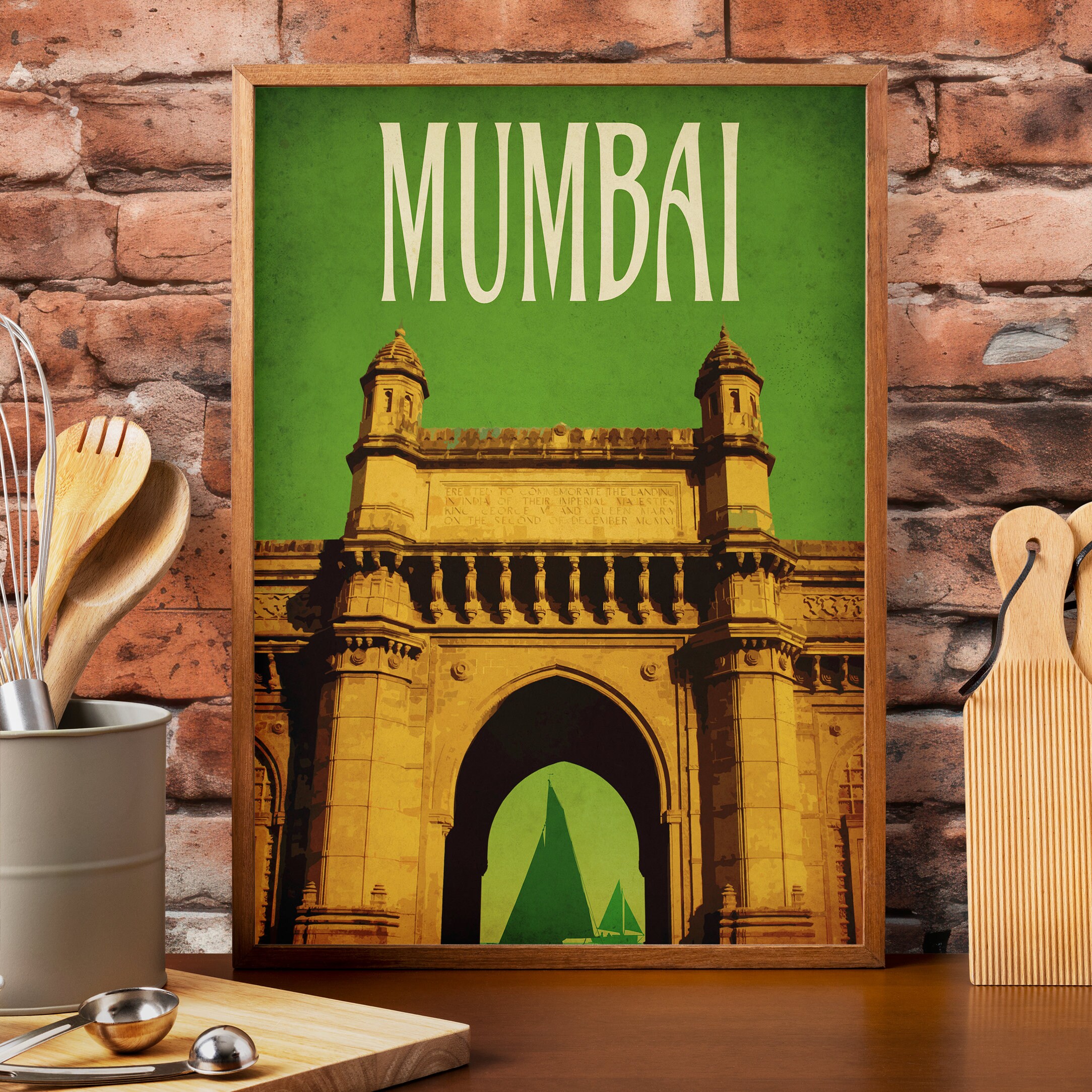 Mumbai Art Print Vintage Travel Poster Minimalist Wall Art - Etsy