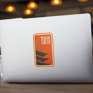 Tokyo Japan Travel Sticker, Vintage Style Decal for Suitcase, Luggage ...