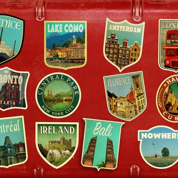 Vintage Stickers for Luggage - Etsy