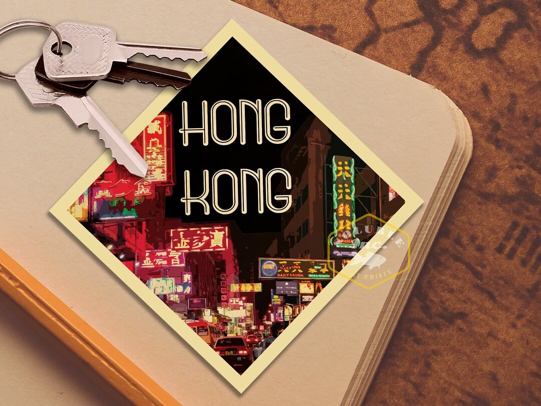 Hong Kong Travel Sticker, Vintage Style Decal for Suitcase, Luggage ...