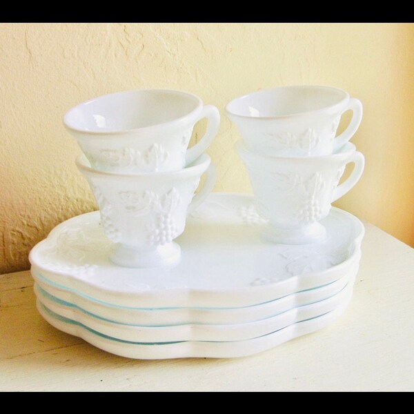 Milk Glass Tea Set - Etsy