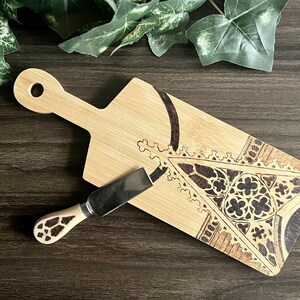 Wooden Cutting Board - Gothic Architecture Pyrography Design - Etsy