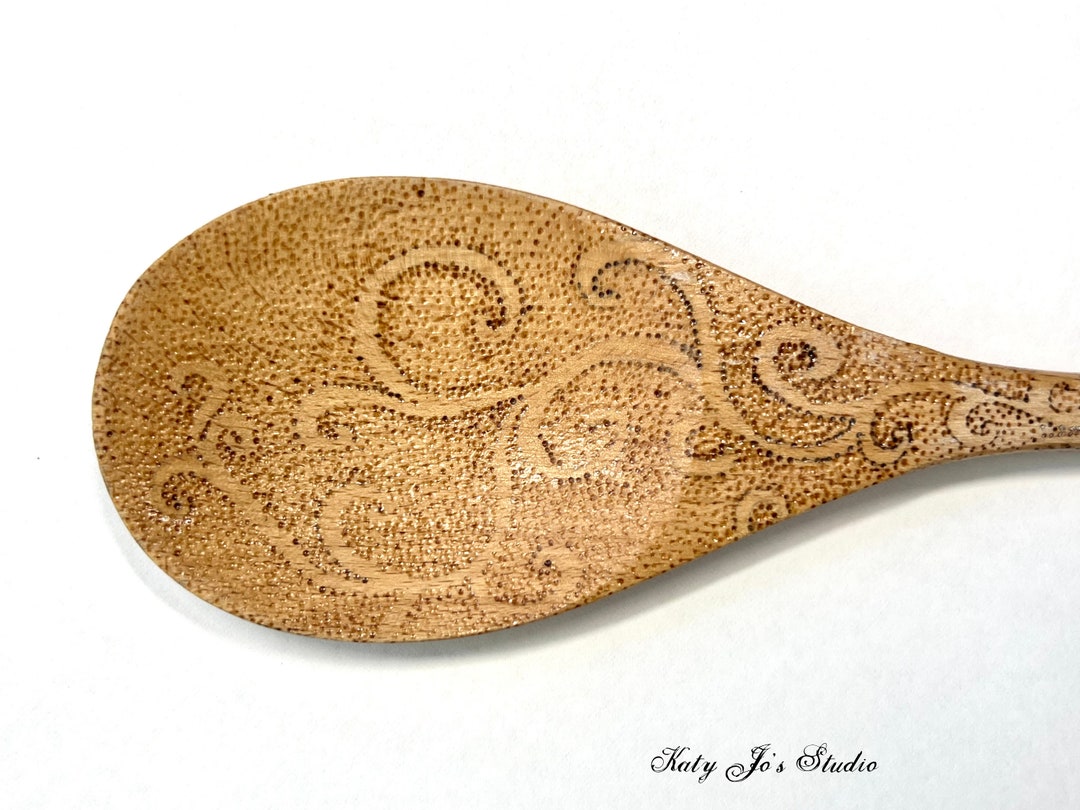 Wooden Spoon Spiral Ombre Pyrography Woodburning - Etsy