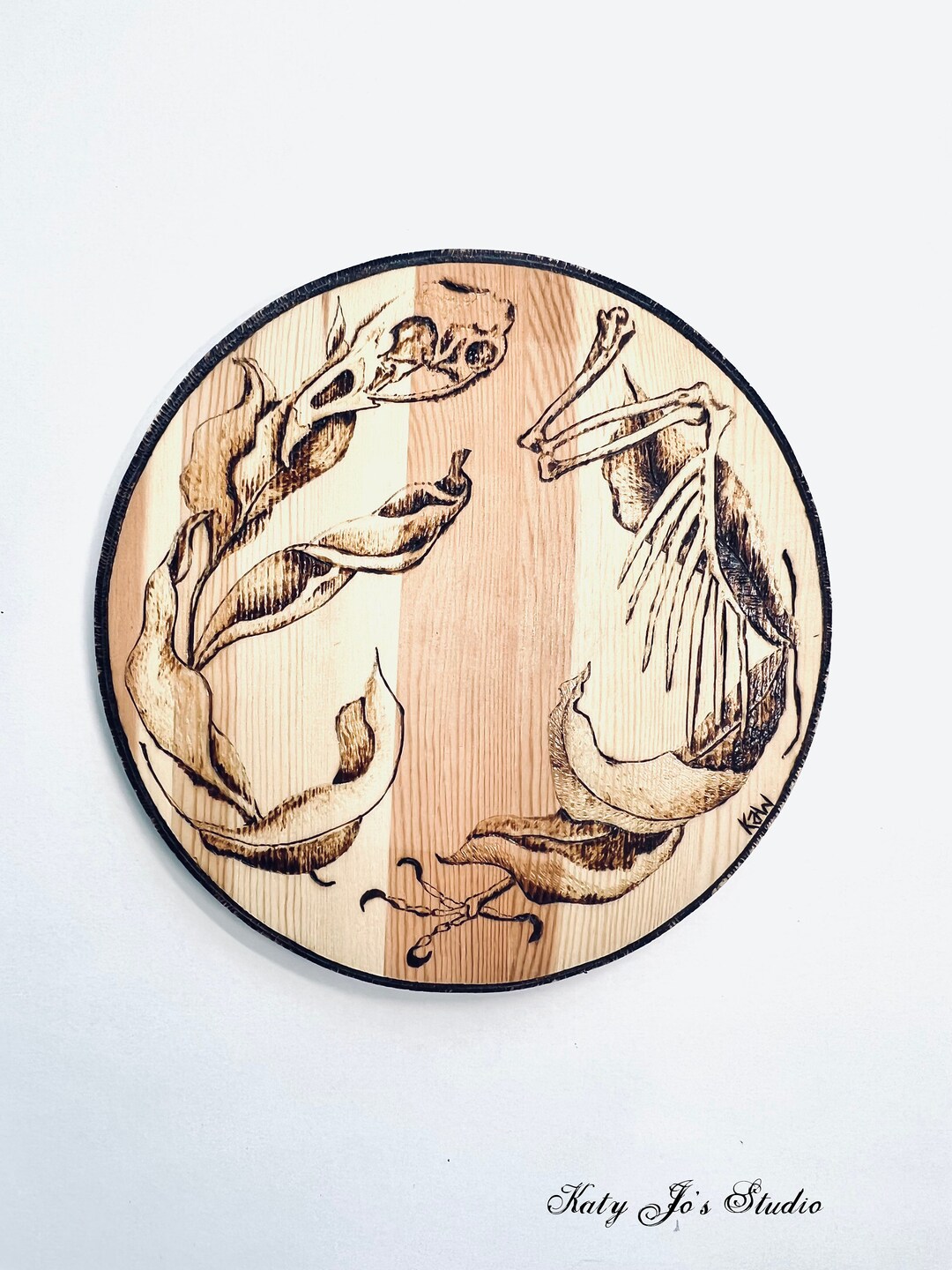 Bird Skeleton Pyrography Wall Art - Etsy