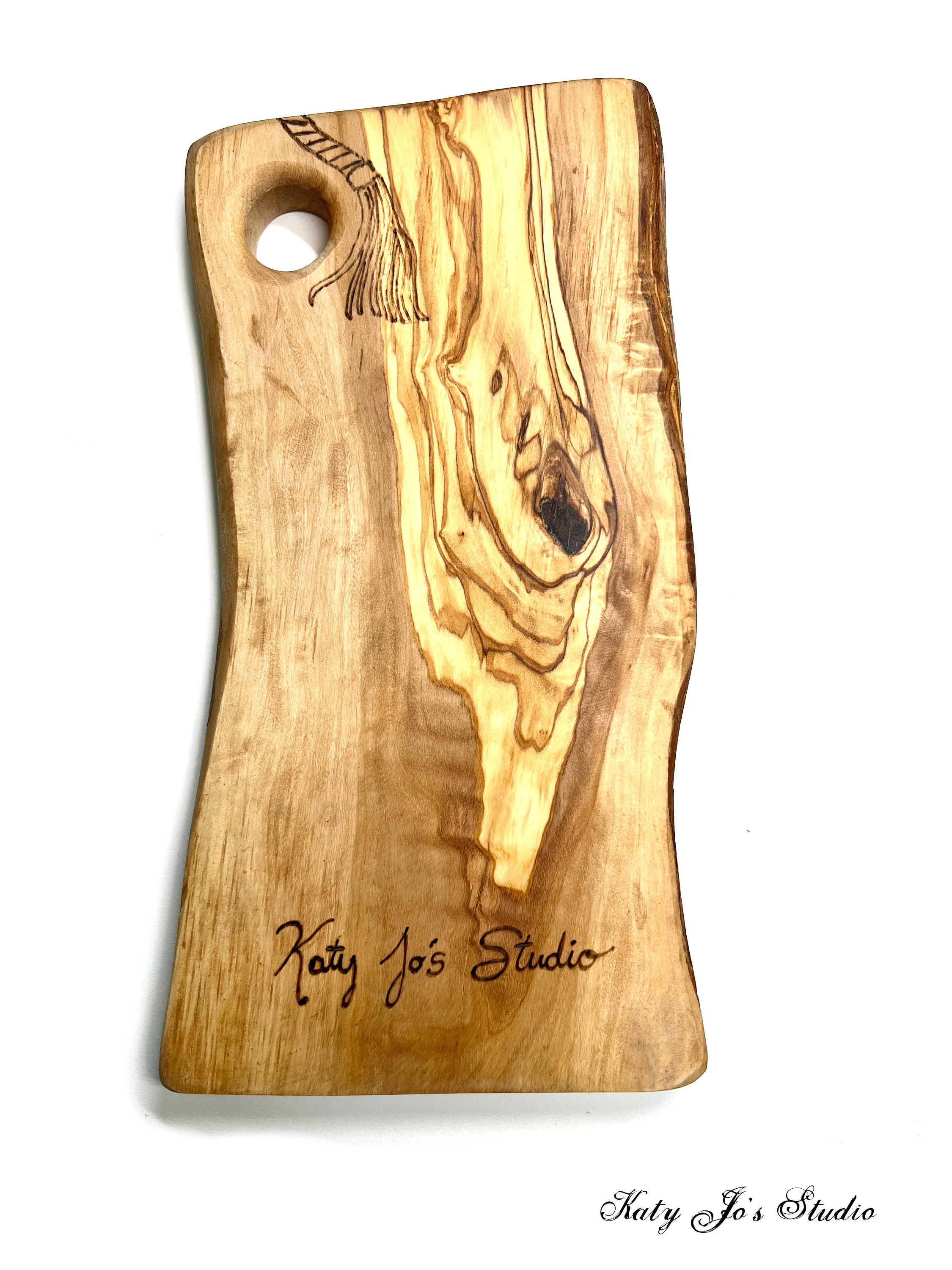 Olive Wood Cutting Board - Pyrography Cutting Board Floral Design - Etsy