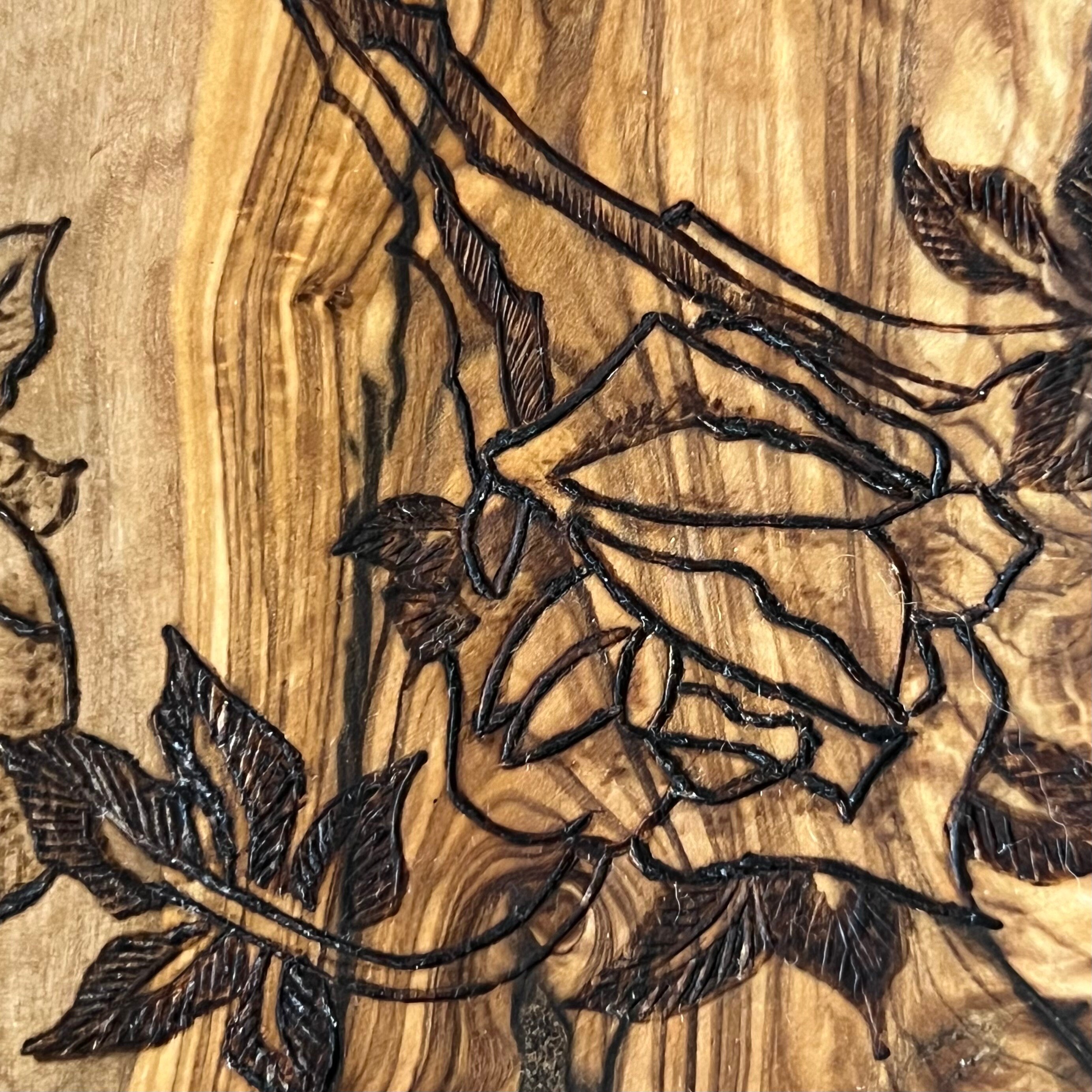 Pyrography Cutting Board - Art Nouveau Roses - Etsy